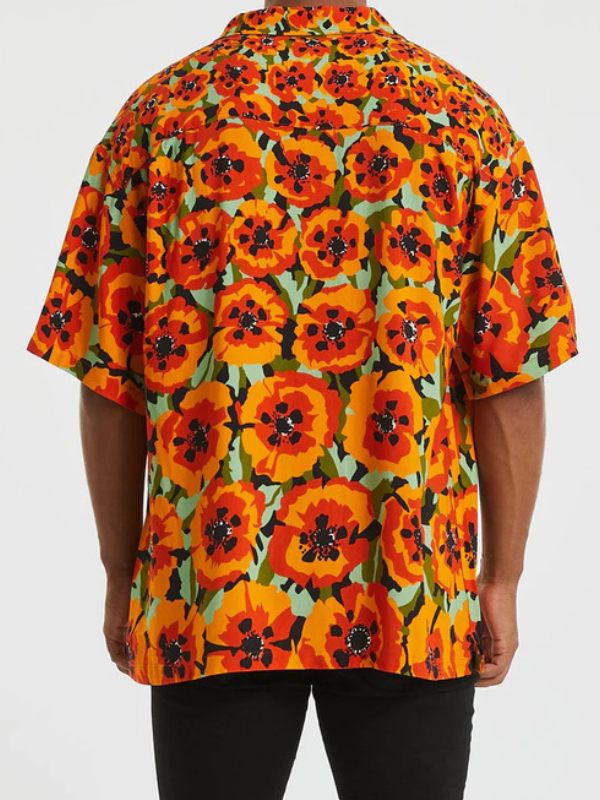 Home And Away 2024 Orange Poppy Print Shirt - Texas Jackets