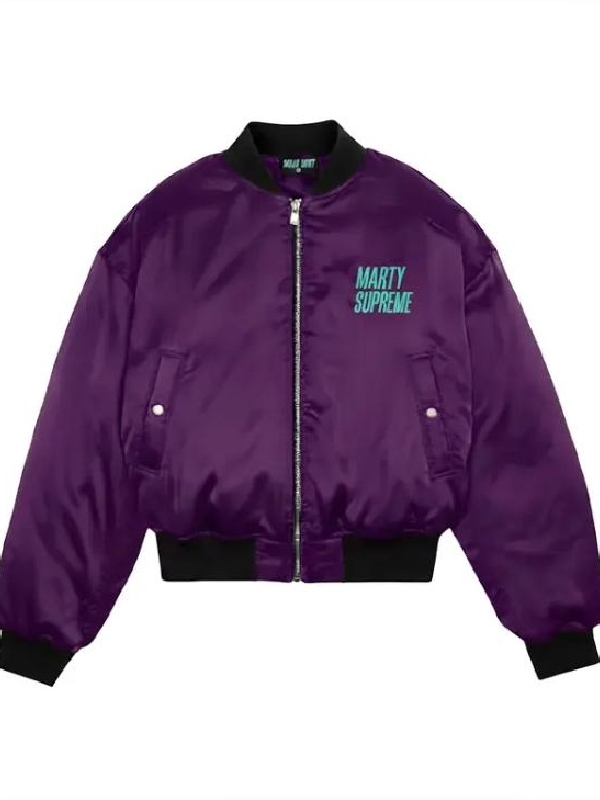 Timothee Chalamet Marty Supreme Purple Bomber Jacket